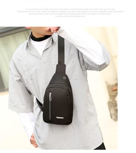 YERCHIC Small Sling Bag Crossbody Shoulder Bag for Men Women Lightweight One Strap Backpack Casual Daypack for Daily Travel Outdoor, Black,5811