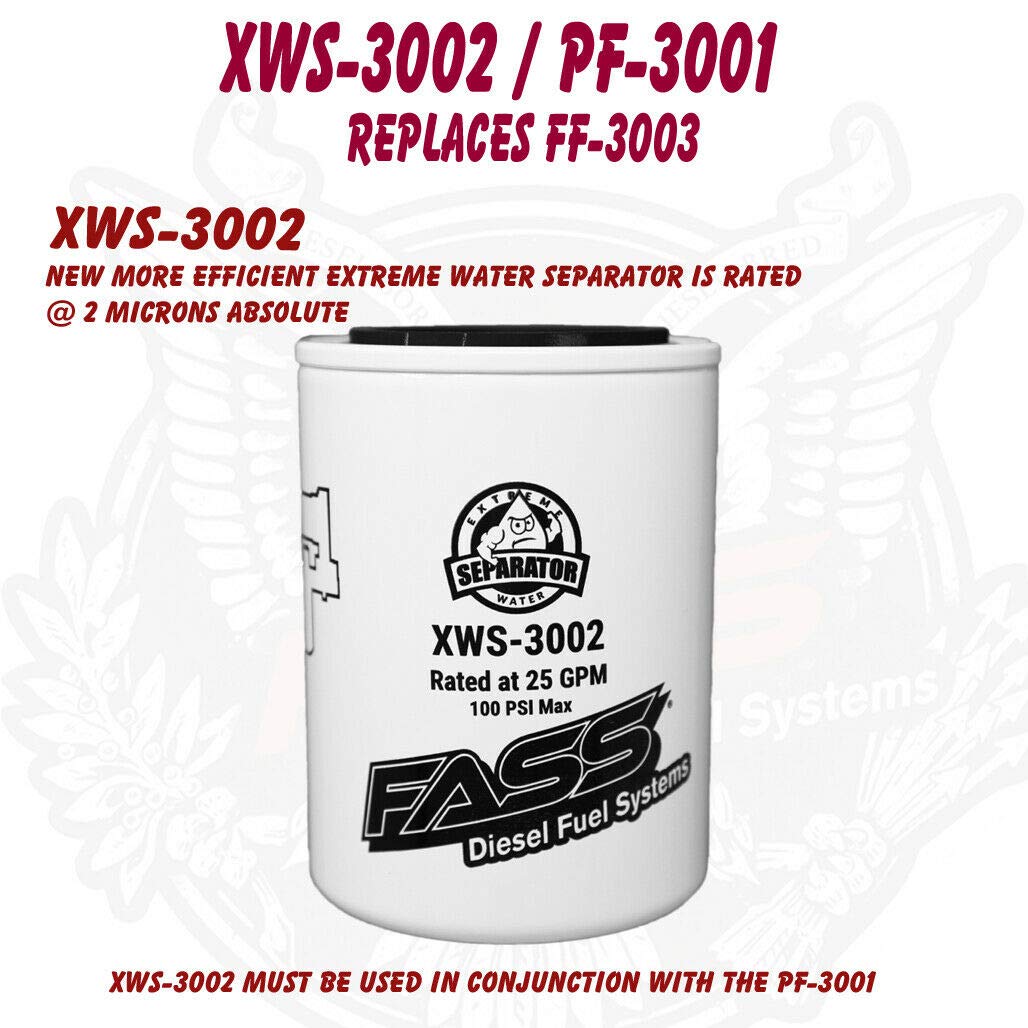 Titanium Series Fuel Filter & Water Seprator Pack Of 6 | (3) XWS-3002 | (3) PF-3001 | Replaces FF-3003