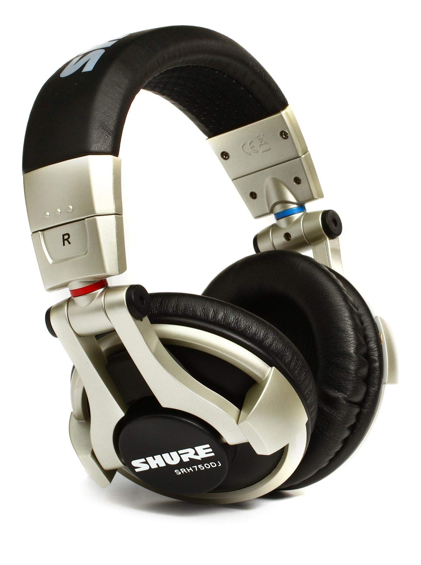 Shure SRH750DJ Professional Quality DJ Headphones - Enhanced Frequency Response Tuned to deliver High Output Bass with Extended Highs, Padded Ear Cups Swivel 90 Degrees for Easy One-Ear Placement