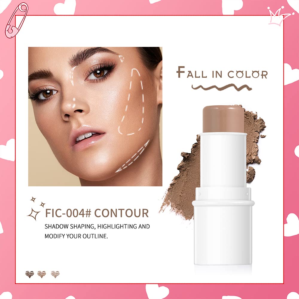 Yeweian Contour Stick, Face Concealer Stick, Bronzer Facial Repair 3D Wonder Stick Face Body Shading Stick Cream(04 Contour)
