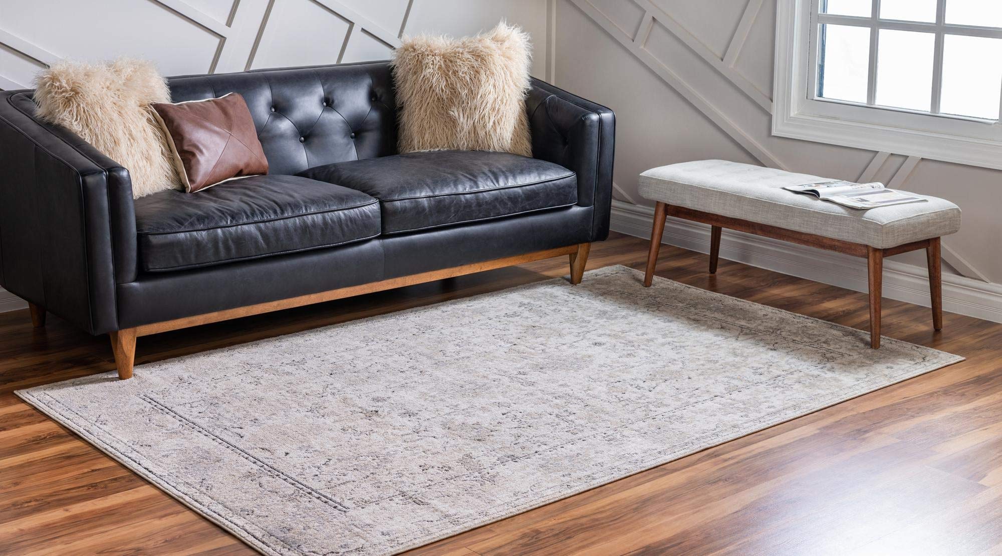 Rugs.com Oregon Collection Rug – 9' x 12' Ivory Low-Pile Rug Perfect for Living Rooms, Large Dining Rooms, Open Floorplans