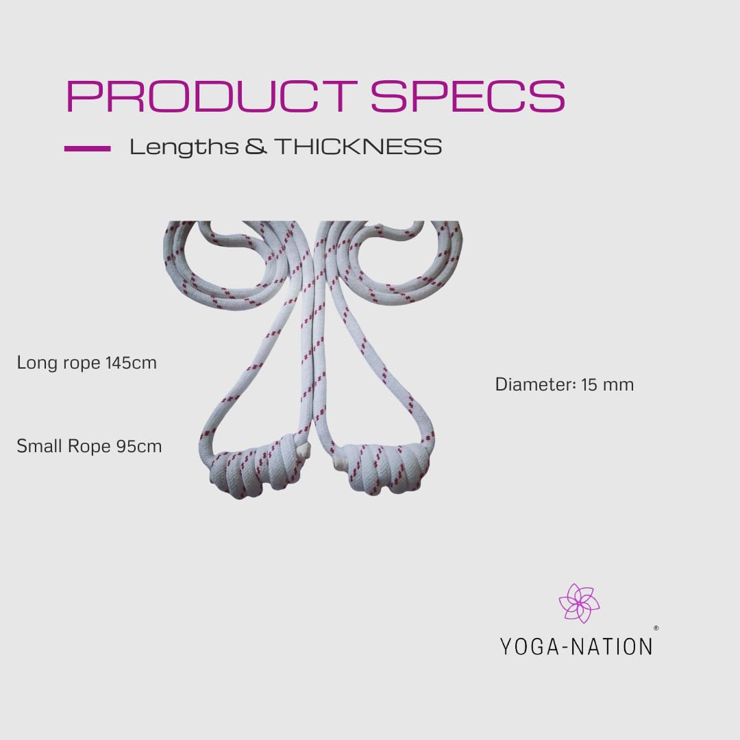 YOGA-NATION Iyengar yoga wall ropes(2 long & 2 small ropes)