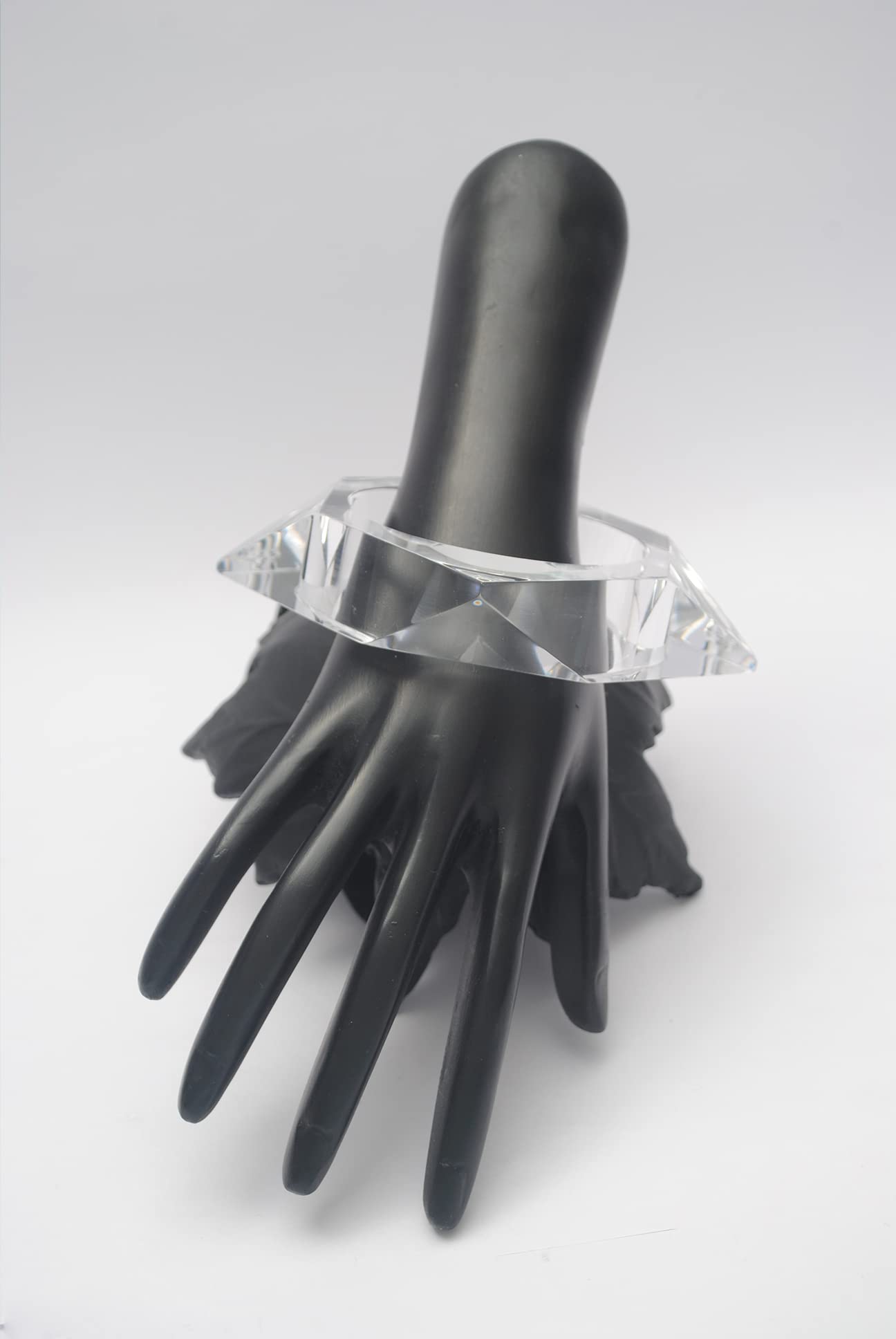 Pure Hands Transparent, Geometric, Statement | Lucite Bangle Bracelets for Women (2.6 Inches)