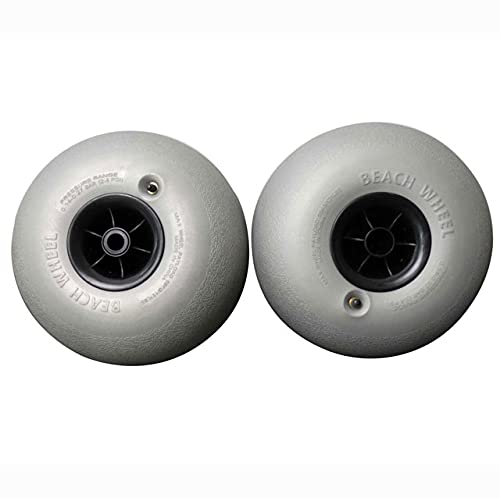 TieYak Replacement Beach Balloon Wheels for 22mm axle, Gray, Sand Tires for Kayak Carts, Canoe Trolley