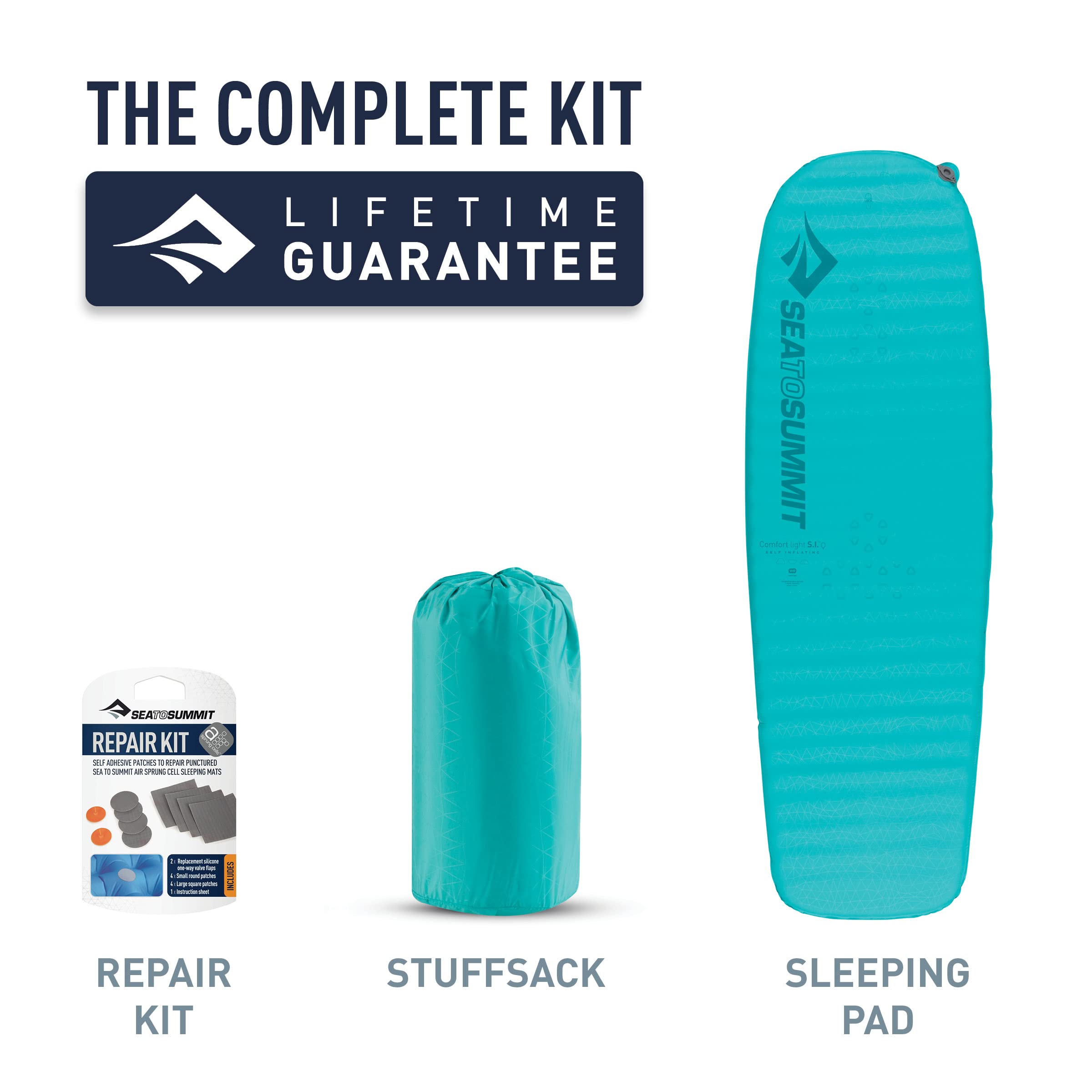 Sea to Summit Comfort Light Self-Inflating Foam Sleeping Pad for Camping and Backpacking, Women's Regular (67 x 21 x 2 inches)