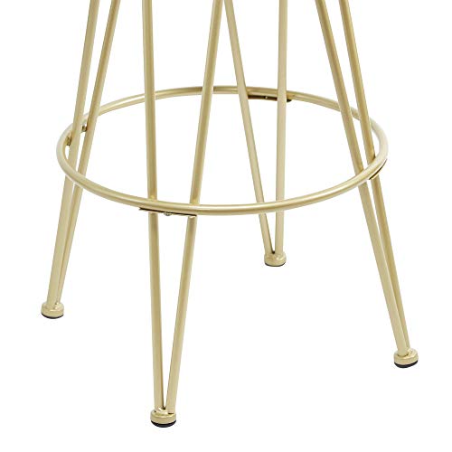 Silverwood Vinnie Leather and Metal 29" Upholstered Backless Counter Height Barstool, White