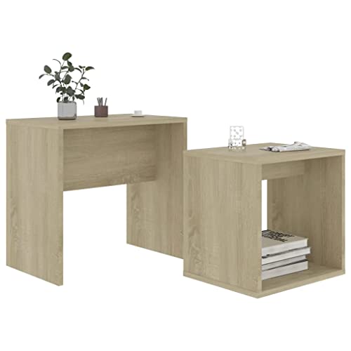 vidaXL Coffee Table Set, Nesting Table with Storage, End Table for Living Room Bedroom, Home Furniture, Modern, High Gloss Black Engineered Wood