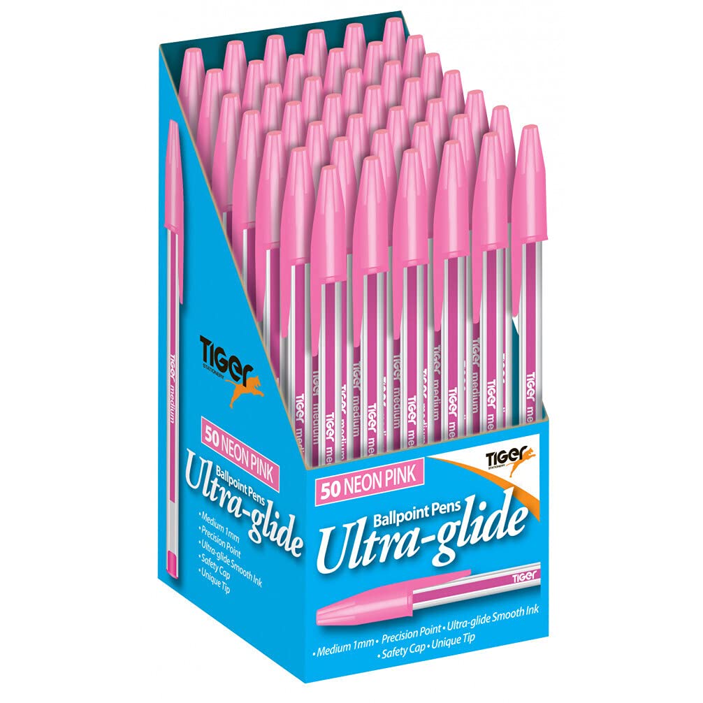 Tiger Stationery 301949 Ultra-Glide Ballpoint Pen - Purple (Pack of 50)