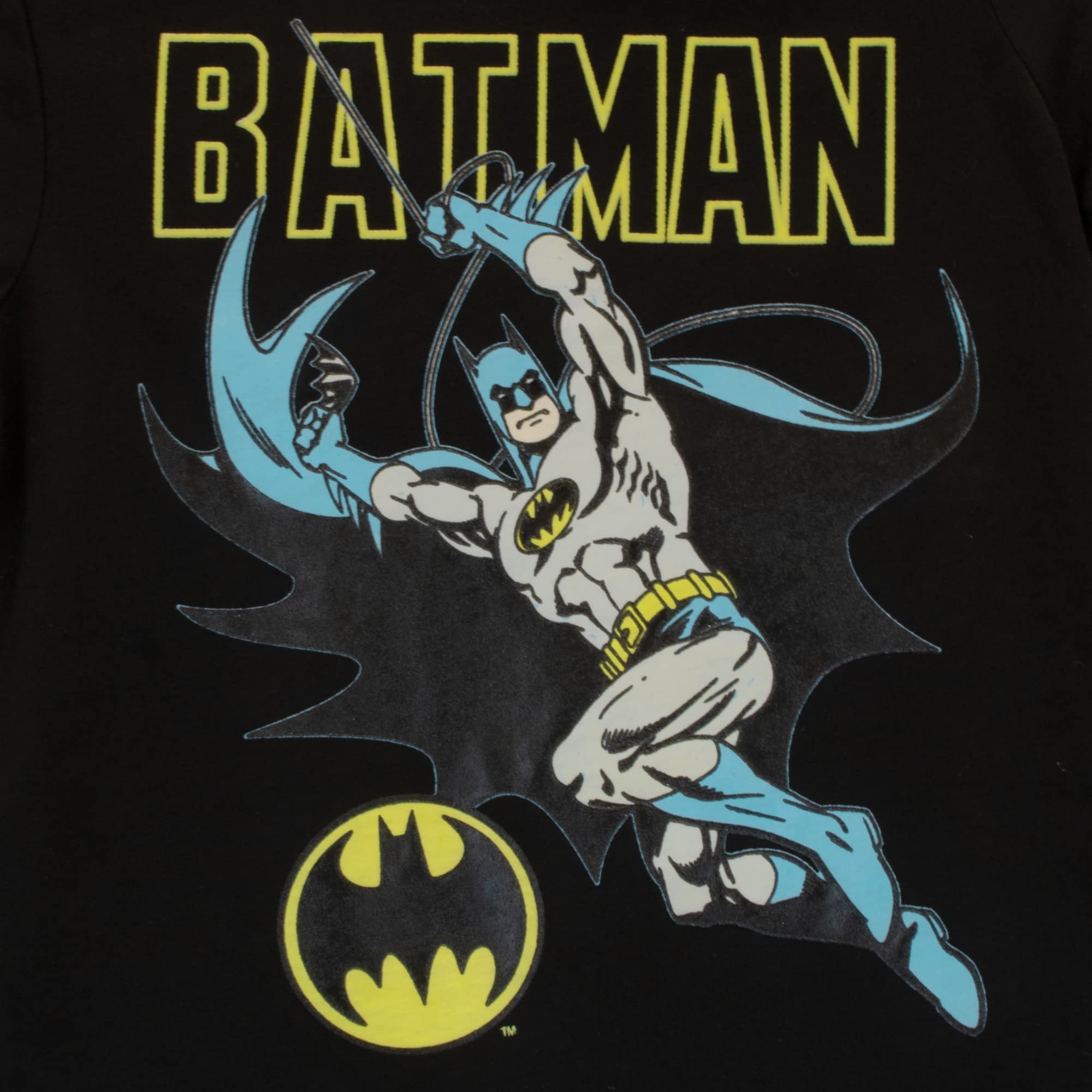 Warner Bros. Batman, The Flash, Justice League Boys Superhero Short Sleeve T-Shirt, Tank Top and Mesh Shorts Set (Batman Black/Yellow 2, 8)