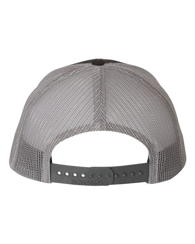 Tropic Hats Adult Embroidered Trump MAGA 6 Panel Trucker Cap W/Snapback - Black/Charcoal Gray