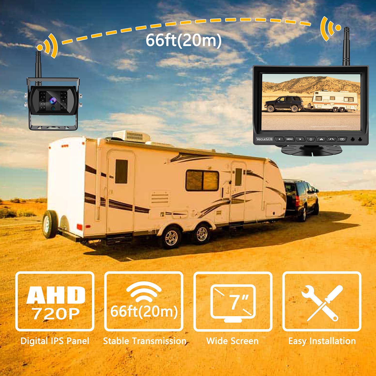 Wireless Rear View Backup Camera System Extension Antenna for VECLESUS VMW7 3M 9.8FT Long Transceiver Extension Cable, Suitable for Signal Enhancement of Wireless Backup Camera System Other Equipment