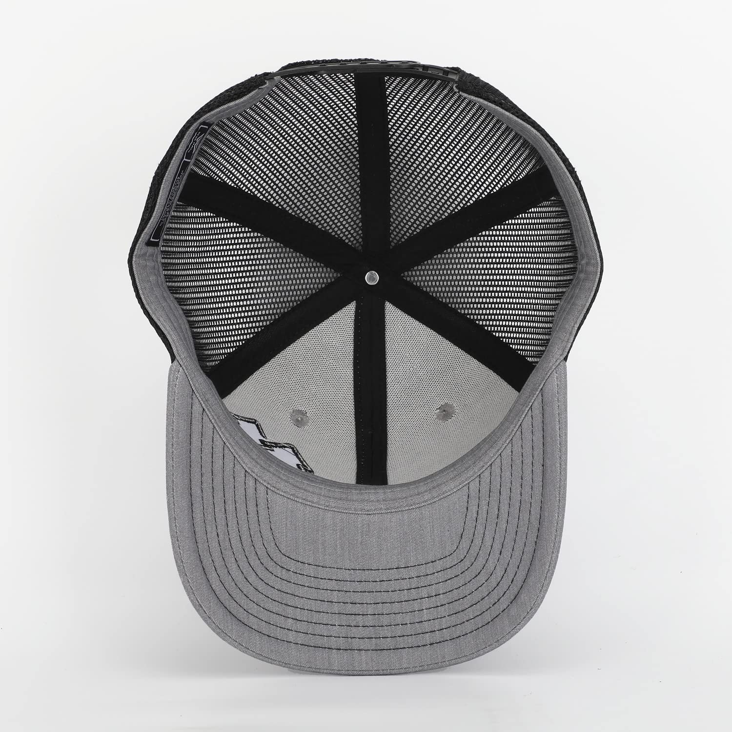 WUE Trucker Hat The Palm Tree Hat Snapback hats for men (Heather Grey/Black)