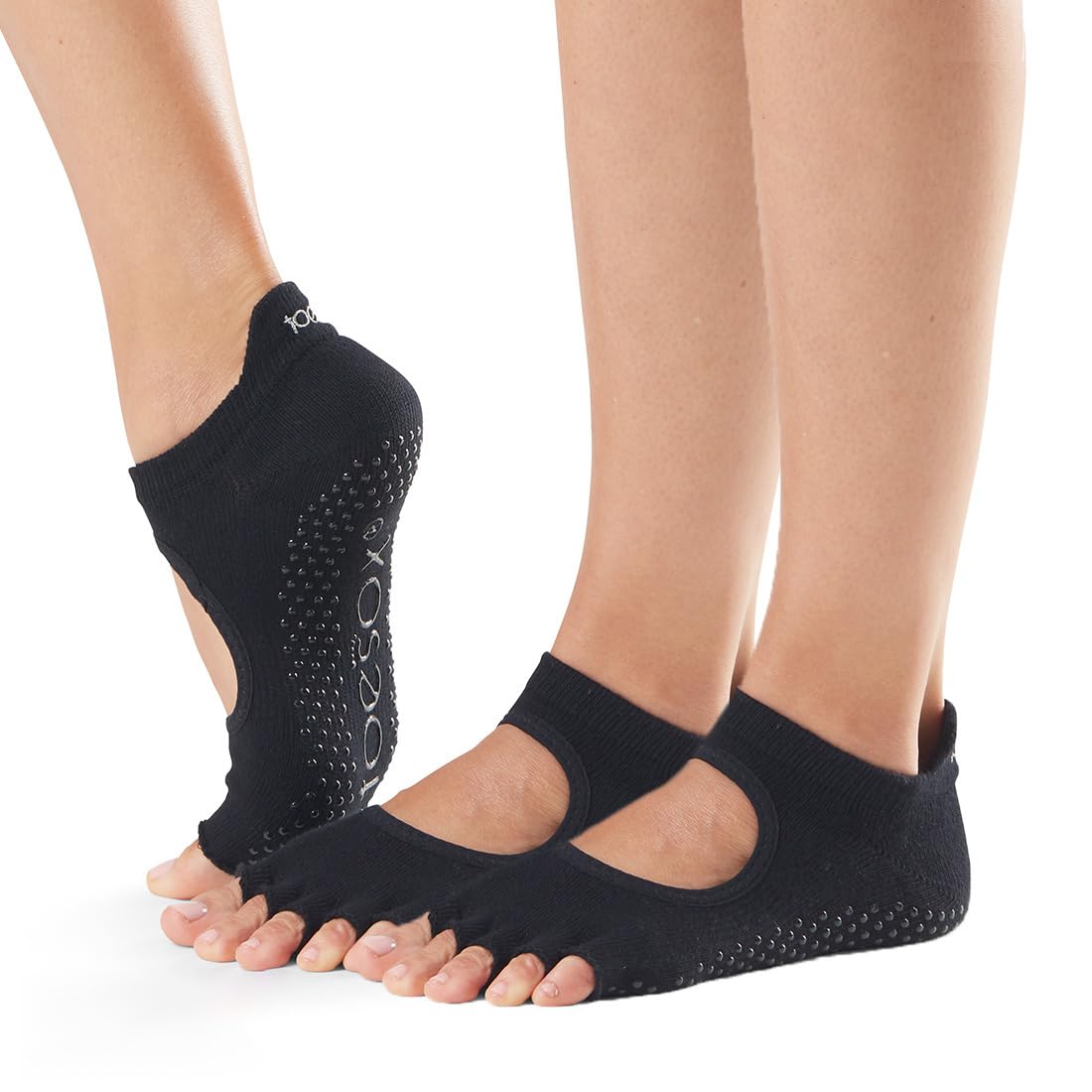 toesox Women's Bellarina Half Toe Grip Socks, Multi Pack - Non-Slip Pilates Socks, Yoga Socks with Grips, Barre Socks, Dance Socks