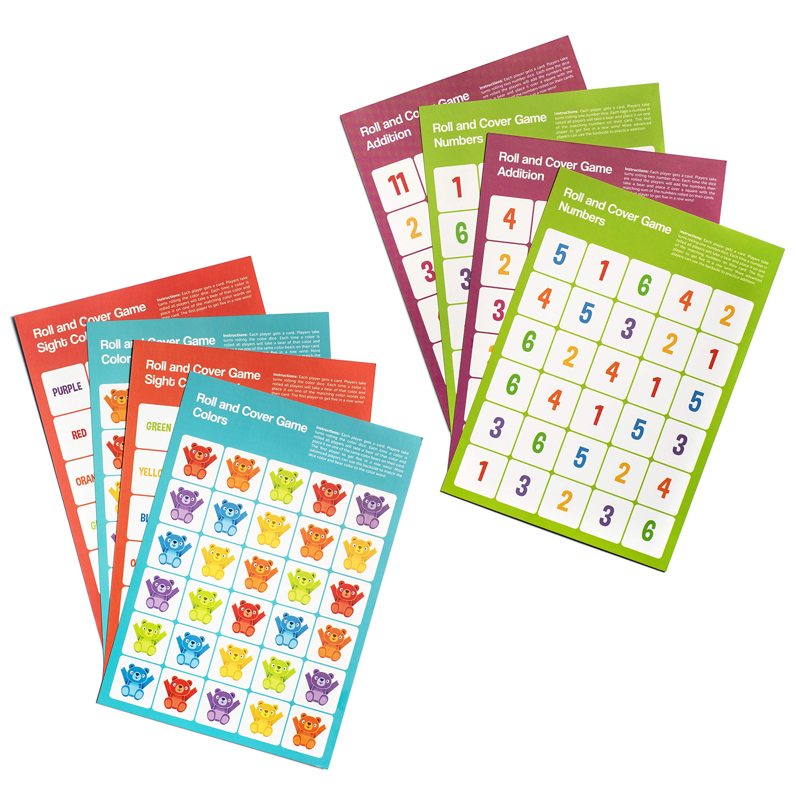 SWEET LEMONS Rainbow Counting Bears Math Manipulatives- 90 Teddy Bear Counters- Large and Small Sorting Bears and Bingo Game for Kids and Family