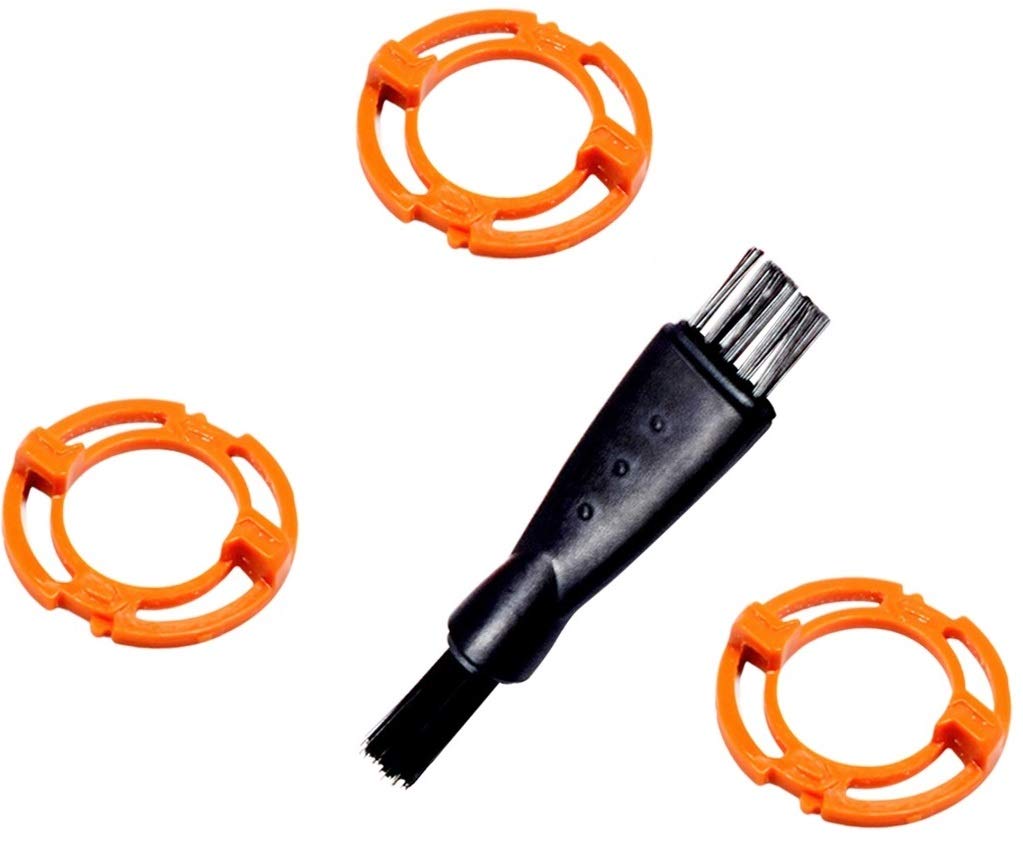 Stellate Orange Lock-Rings Compatible with Shavers Series S7000, S8000,S9000, RQ12 Plus, SH90/62 + Cleaning Brush