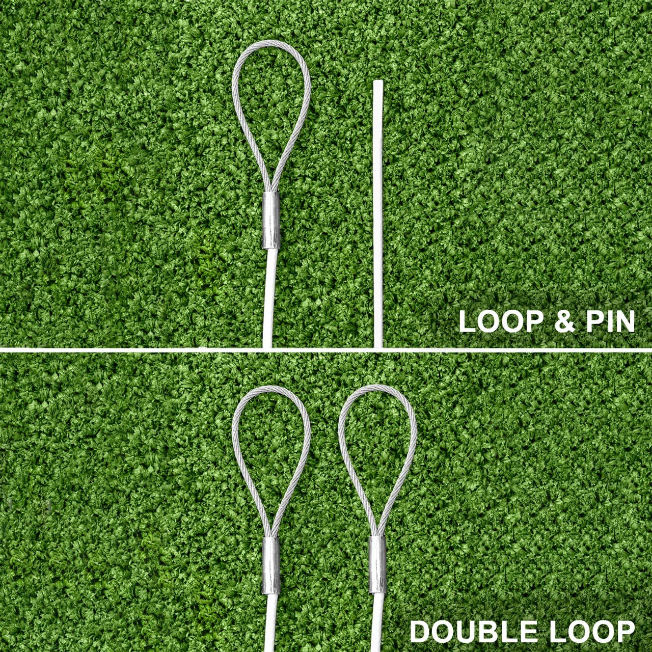 Tennis Net Headline Wire Cable [33ft or 42ft] | PVC Coated Steel Wire – All Tennis Posts (Loop & Pin, 42ft (Doubles))