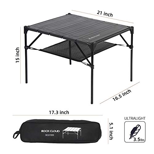 ROCK CLOUD Portable Camping Table Aluminum Folding Camp Table Lightweight Outdoor for Camping Hiking Backpacking Picnic