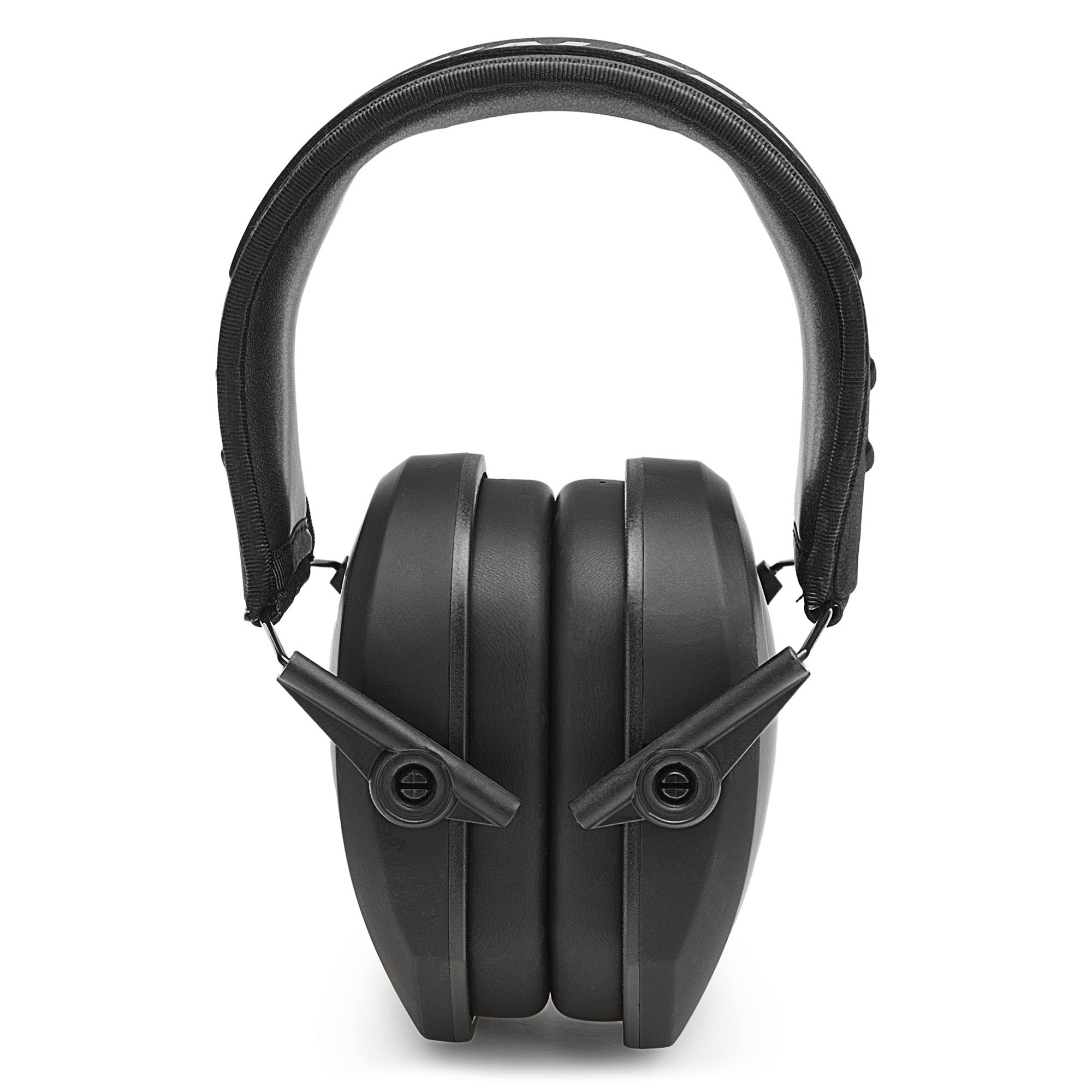Walkers's Razor Slim Passive Safety Ear Muffs (Black) with Crosshair Sport Shooting Glasses 2-Pack Bundle (4 items)