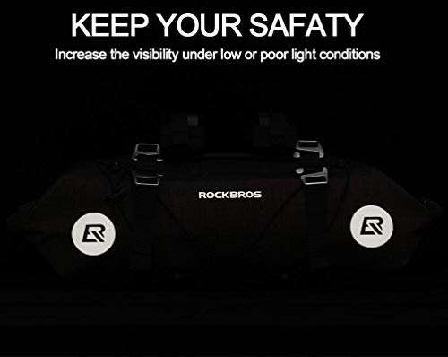ROCKBROS Bikepacking Bike Handlebar Bag 7L-14L Waterproof Large Dry Pack Bicycle Front Bag Roll for MTB Mountain Road Drop-bar Bikes Bar
