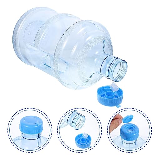 Toddmomy 5Liters Water Jug Plastic Crown Cap Reusable Water Bottle Water Storage Bucket with 2 Cap 5 Liters Water Container Camping Water Tank Barrel for Outdoor Home