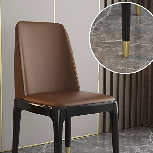 RILOOP Dining Chairs,Modern Pu Leather High Back Padded Soft Seat with Wooden Legs for Home Restaurant/White/Black
