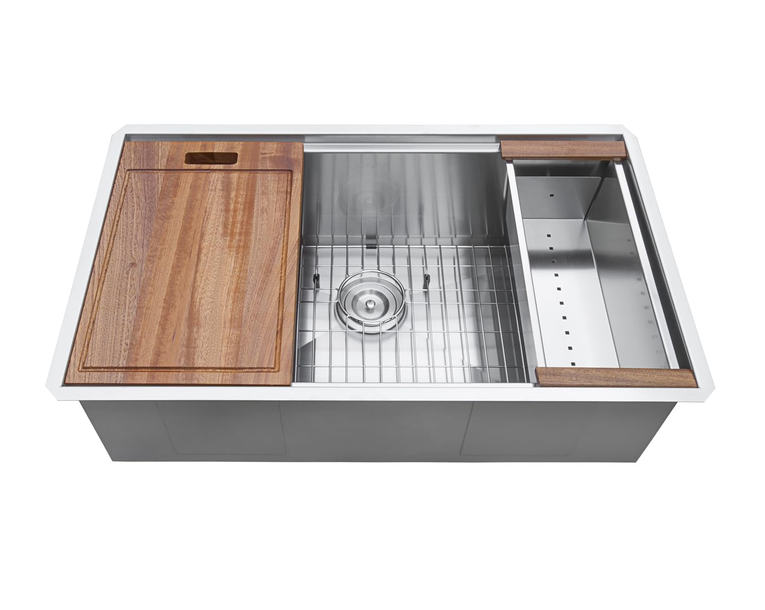 Ruvati 30-inch Workstation Ledge Undermount 16 Gauge Stainless Steel Kitchen Sink Single Bowl - RVH8310