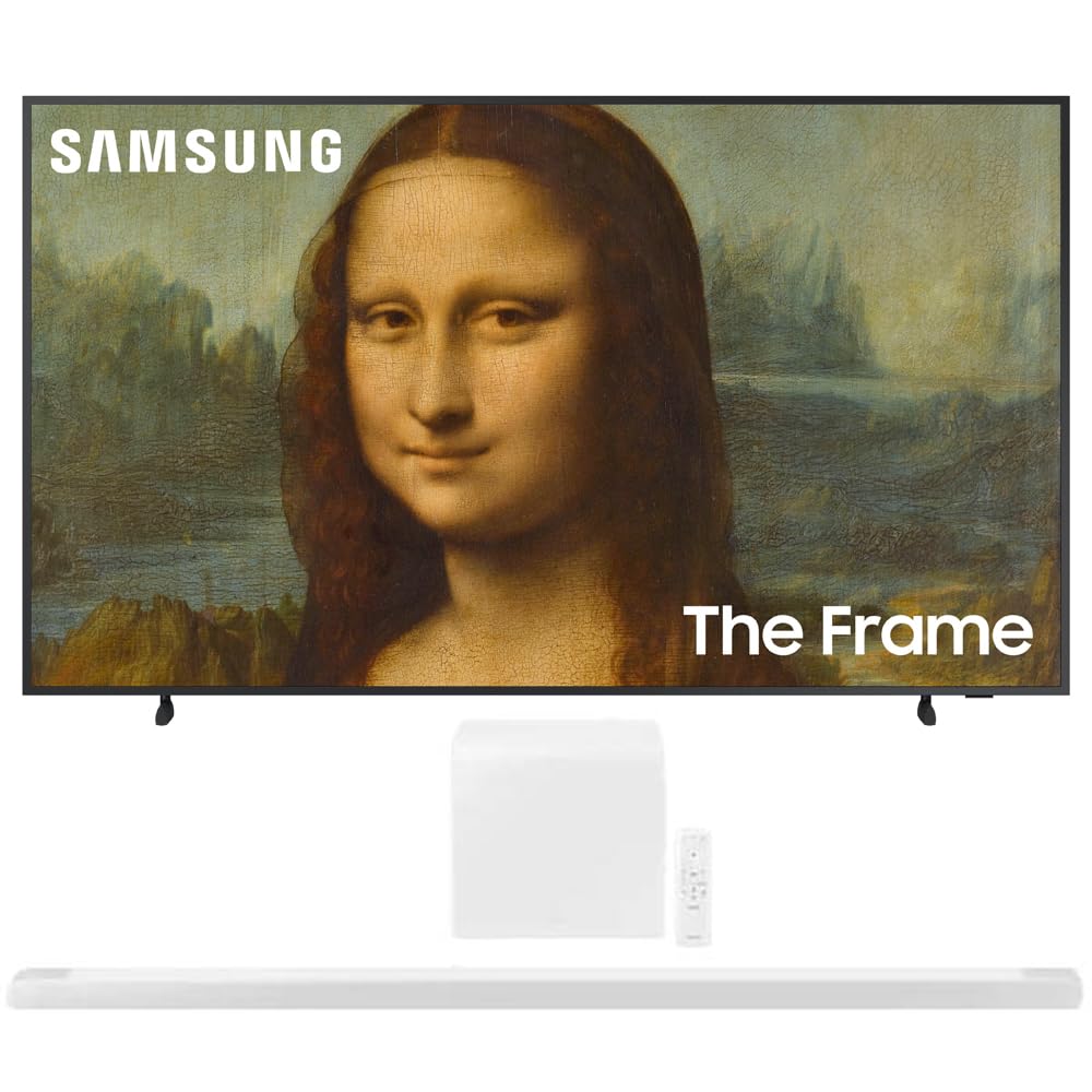 SAMSUNG QN65LS03BAFXZA 65 inch The Frame QLED 4K UHD Quantum HDR Smart TV 2022 Bundle 3.1.2ch Soundbar with Wireless Dolby Atmos/DTS:X White 2022