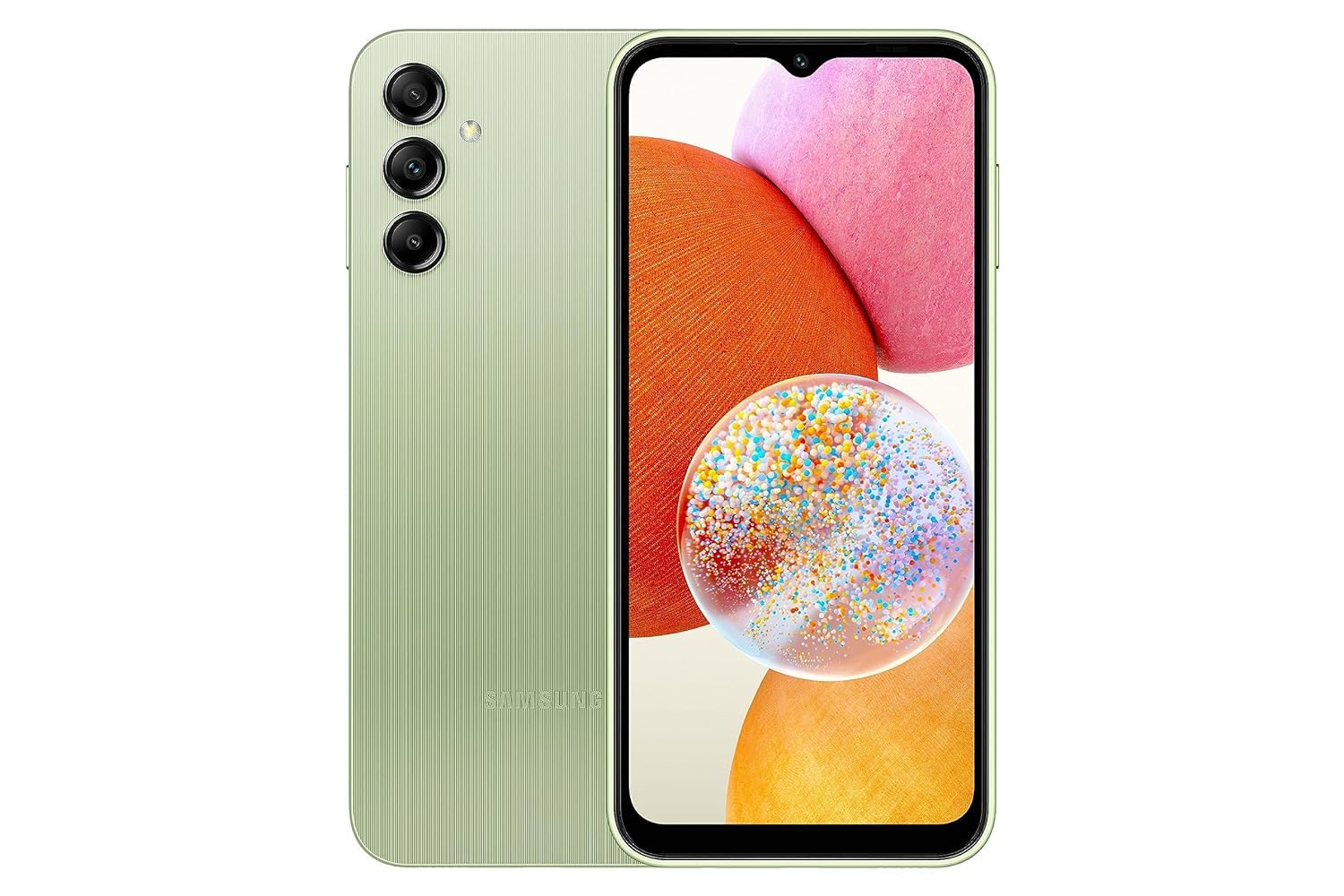 Samsung Galaxy A14 (SM-A145F/DS) Dual SIM,128GB + 4GB, Factory Unlocked GSM, International Version (Ring Grip Case Bundle) - No Warranty - (Light Green)