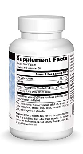 Source Naturals Swedish Flower Pollen Extract Supplement - 90 Tablets