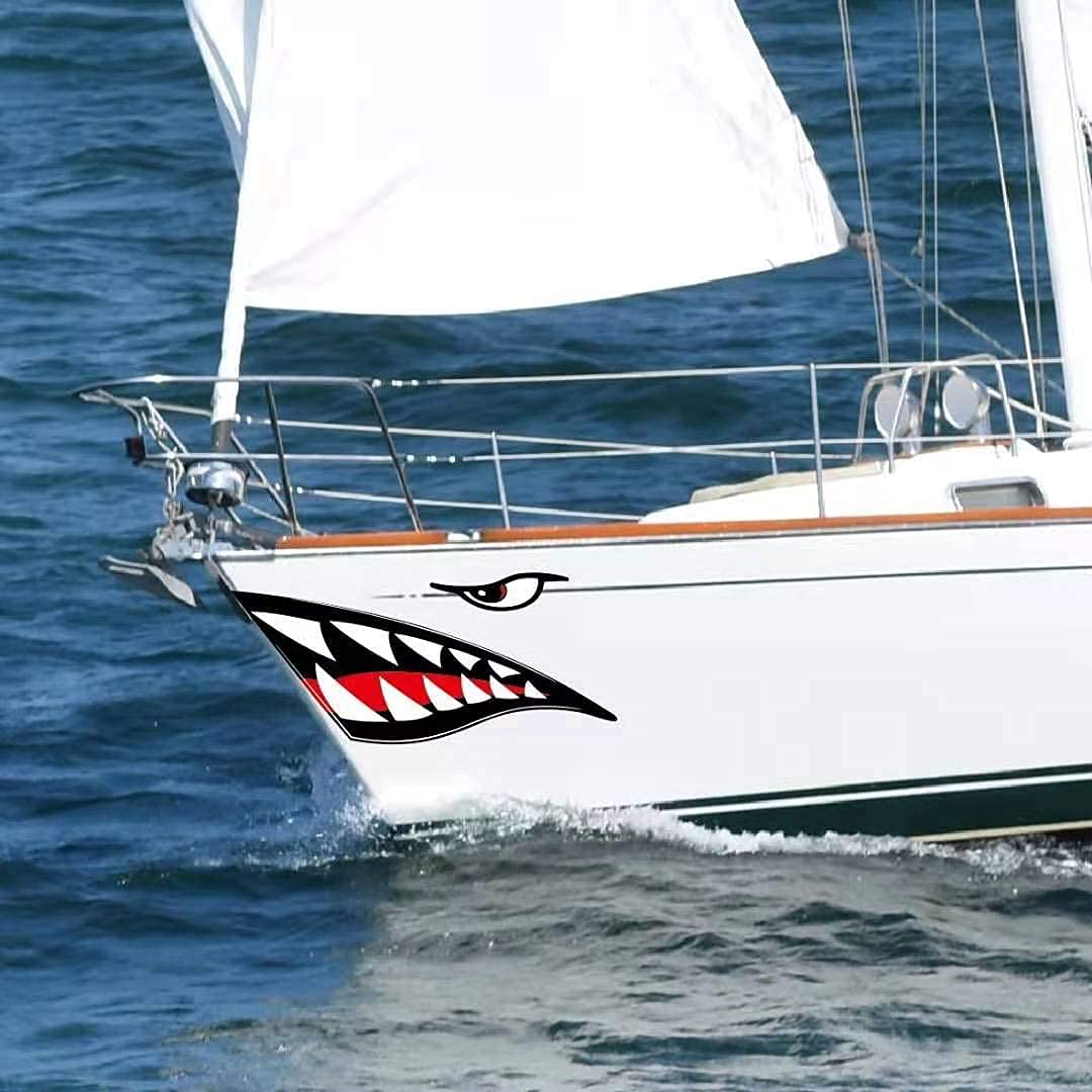 Xixiying Shark Teeth Stickers Reflective Stickers Decorative Patterns for Kayaks, Fishing, Canoes, Cars, Trucks, Etc.