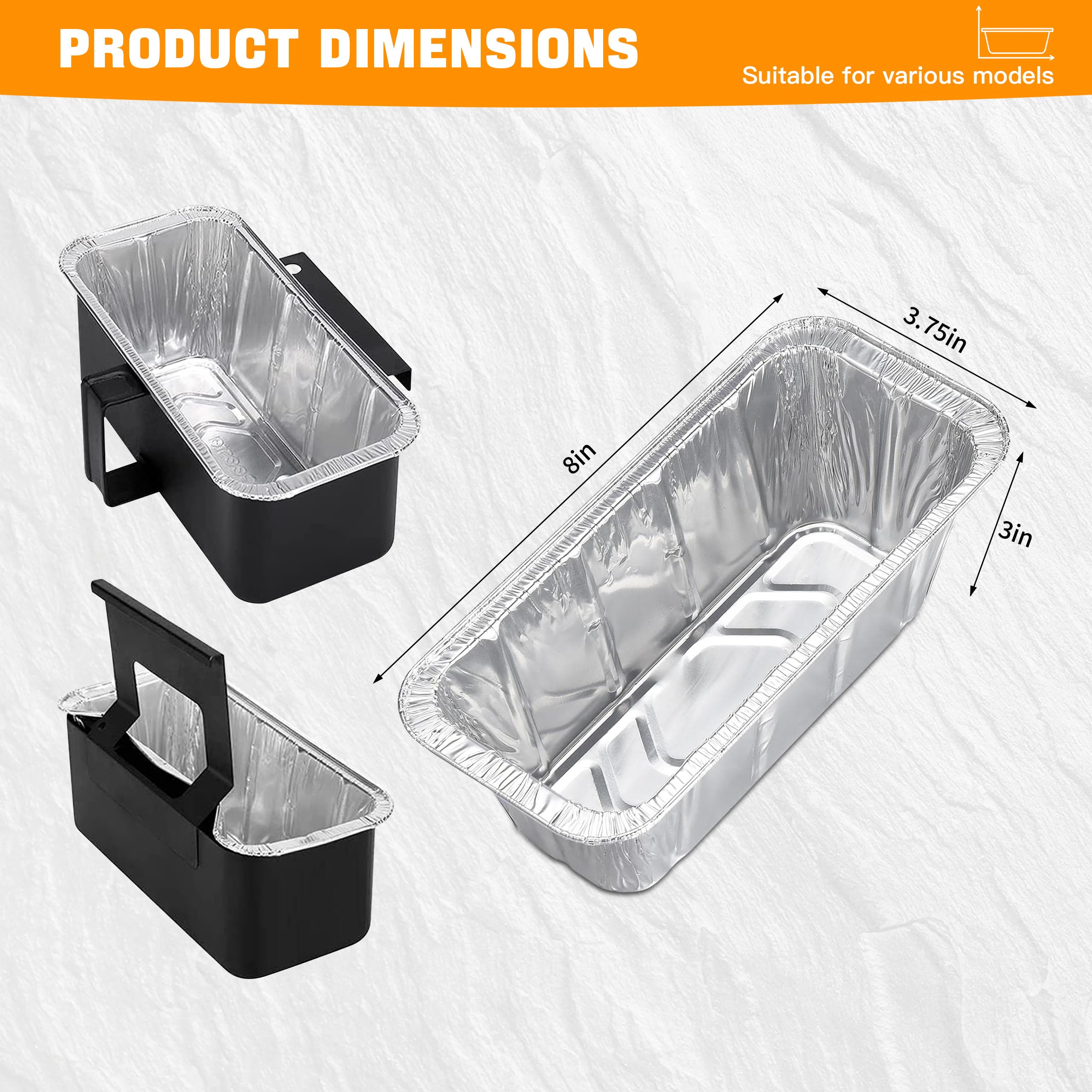 Shwuevei 50 Pack Blackstone Grease Cup Liners, Aluminum Foil Drip Pan Liners for 17'' 22'' 28'' 36Inch Blackstone Griddle, Griddle Grease Catcher Cup Liners, Blackstone Griddle Accessories