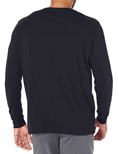 Russell Athletic mens Cotton Performance Long Sleeve T-Shirt, Black, M