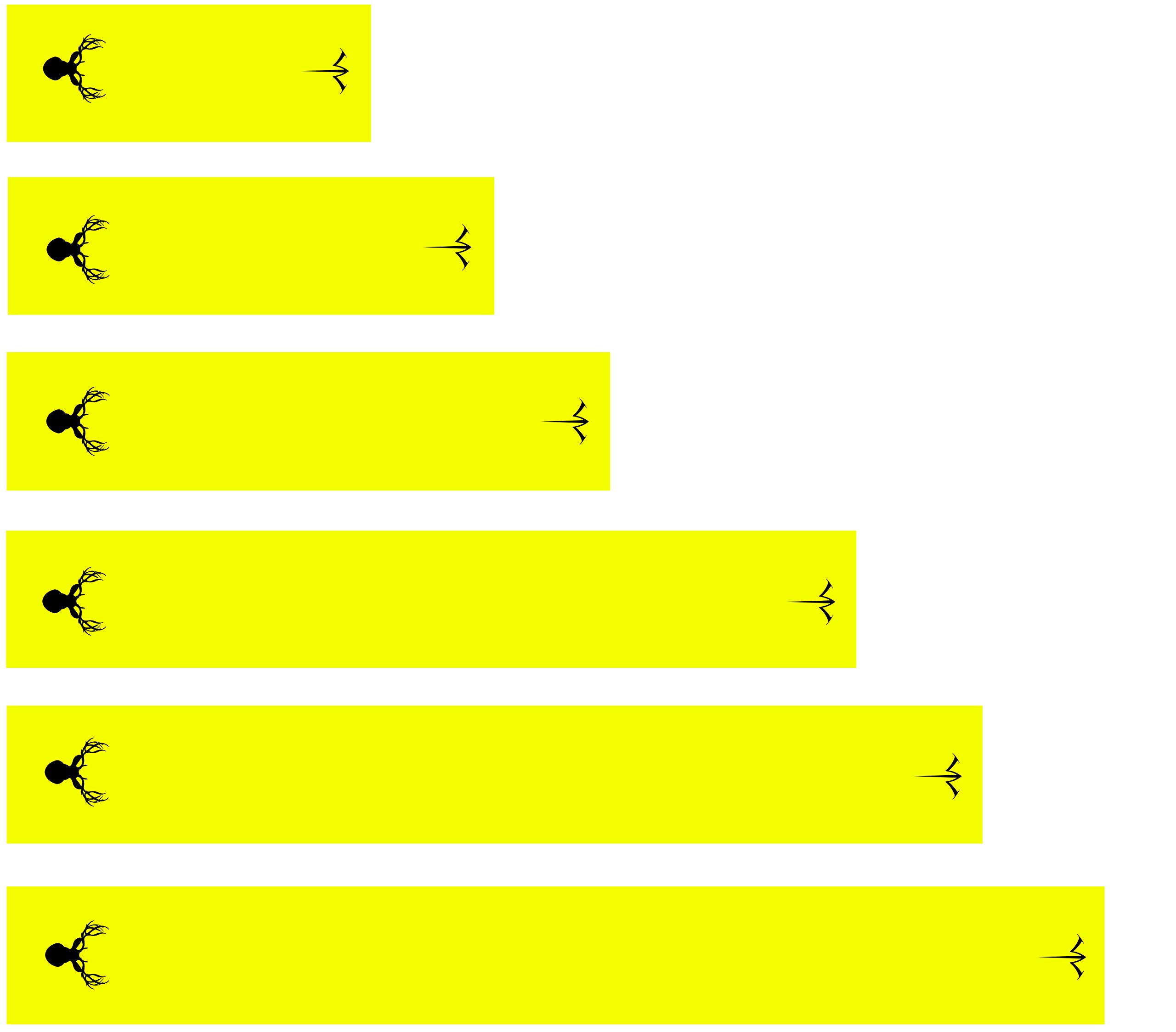 White Water Archery Solid Yellow Fluorescent Neon Whitetail Deer Silhouette Arrow Wraps Choose Length Width (6, 1.4)