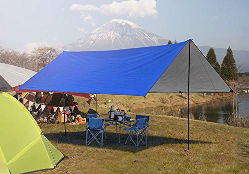 Sutekus Camping Tarp Rain Fly Tarp Waterproof Tent Tarp Lightweight Ripstop Fabric 12FT Extra Large Tarp (Khaki)