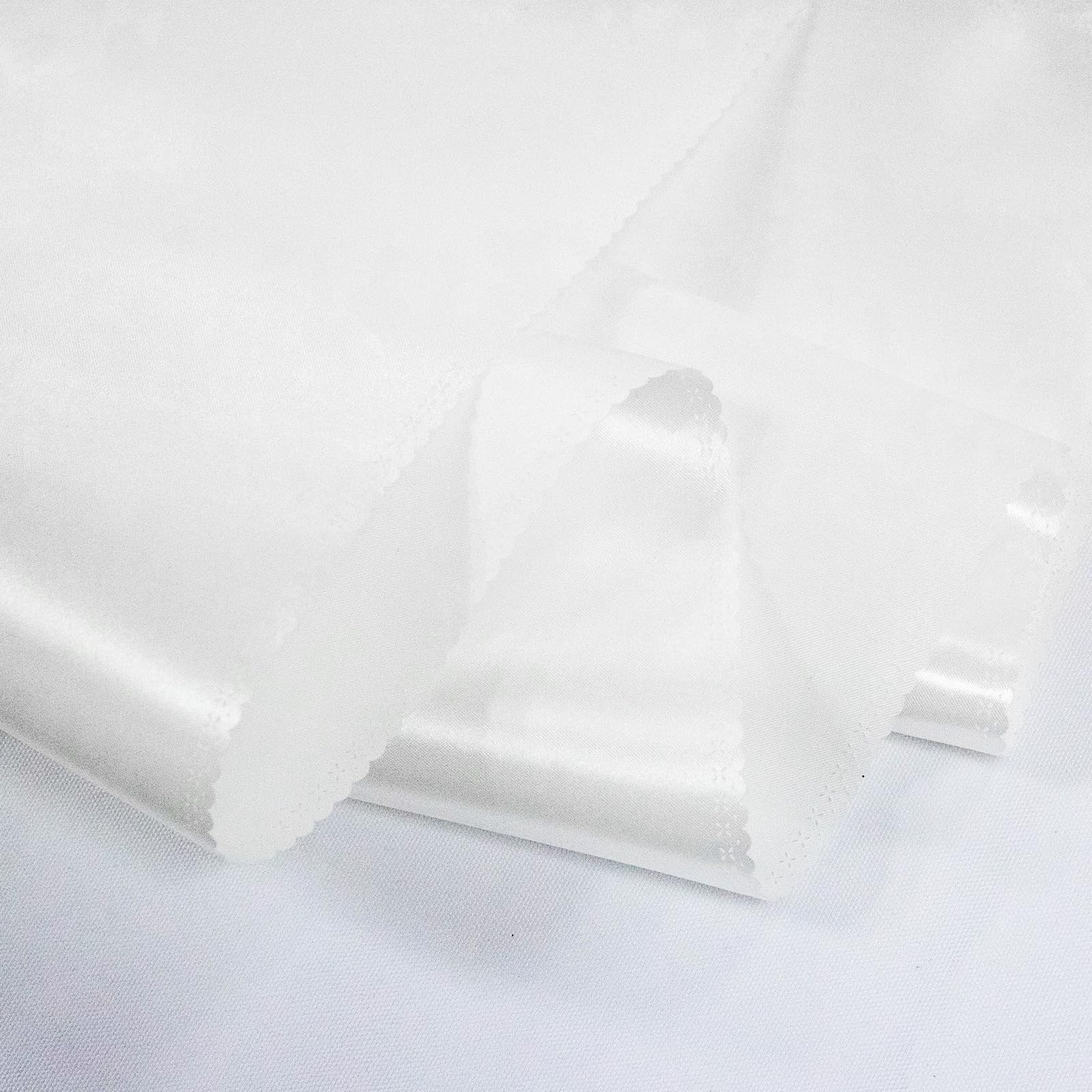 WISPET 5 Pack White Table Runner, 12 x 108 Inches Long Satin Silk Table Runner, White Fabric Table Runner for Halloween Thanksgiving Christmas Wedding Birthday Party Decoration