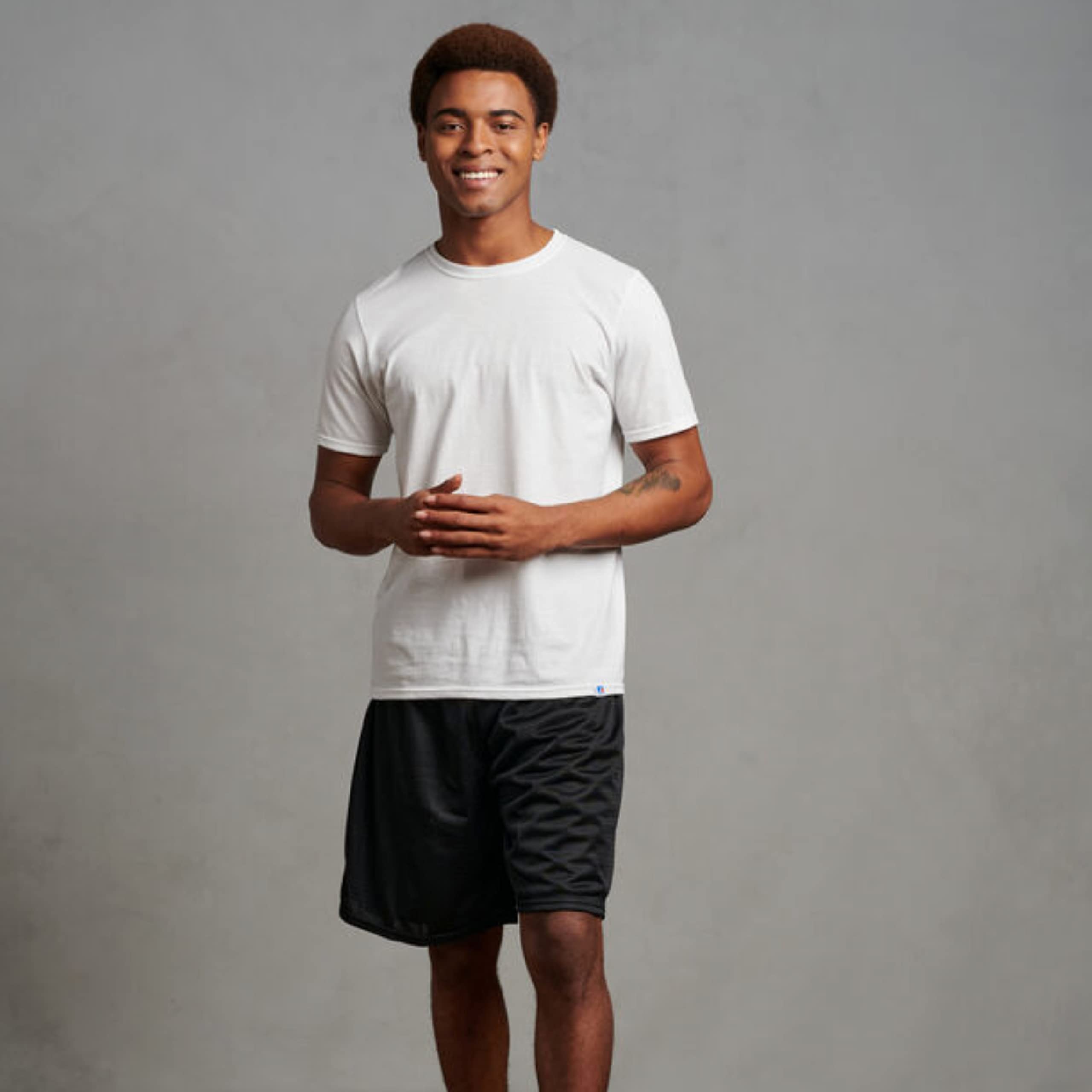 Russell Athletics Dri-Power Mesh Boys' Active Shorts - Comfortable, Breathable, and Stylish Sports Performance Activewear, Black, Medium