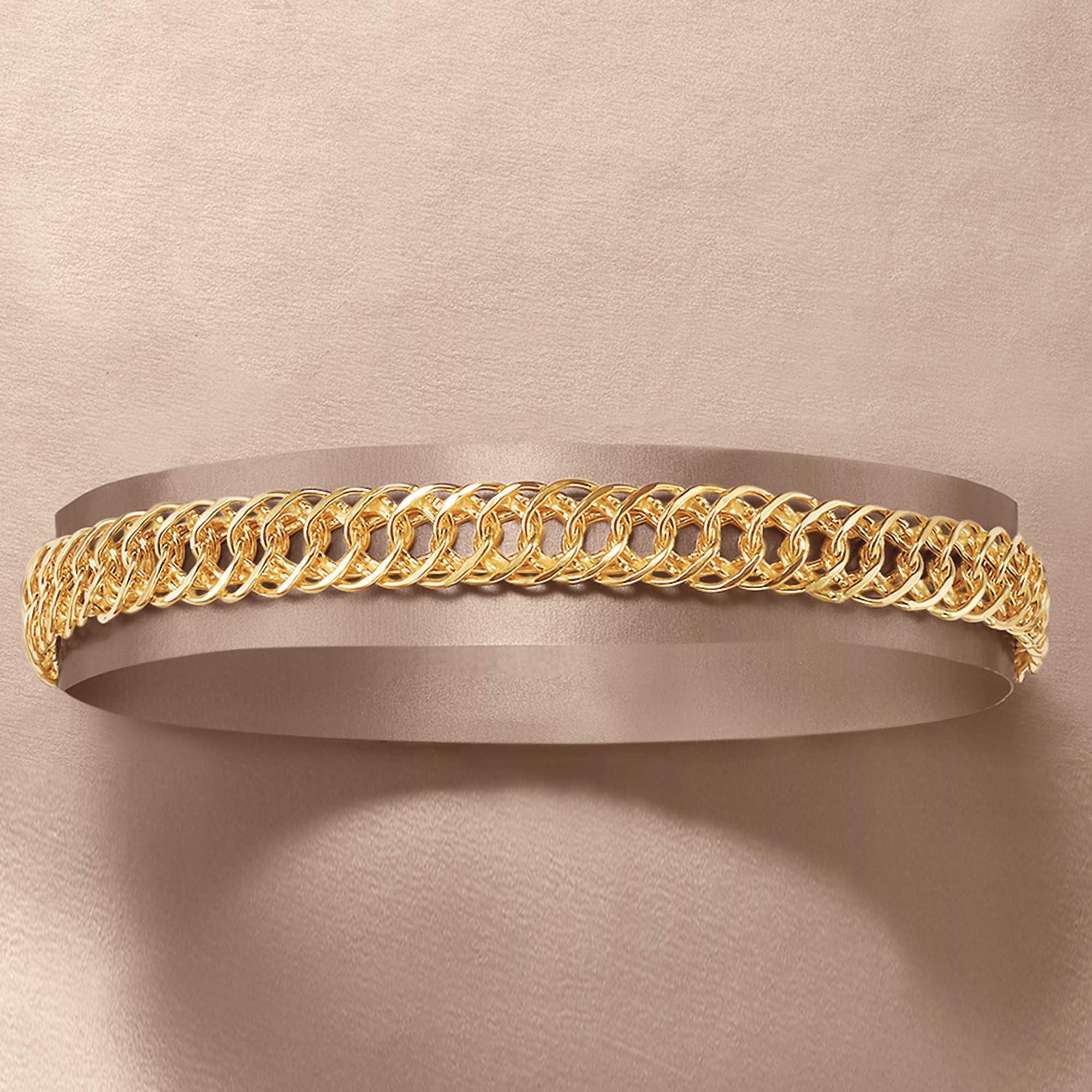 Ross-Simons 14kt Yellow Gold Double-Oval Link Bracelet. 7 inches