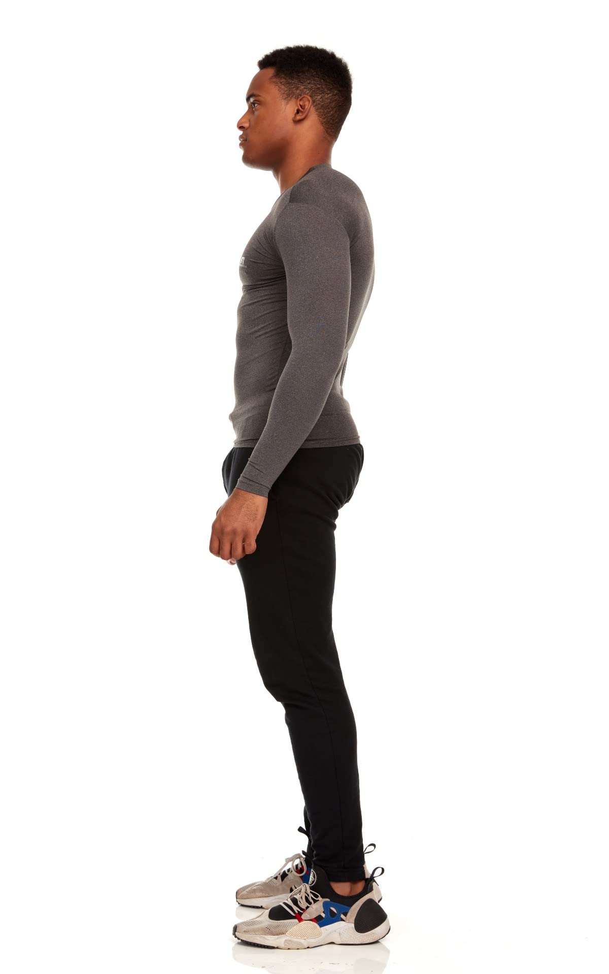 Russell Athletic Men's Compression Long Sleeve Top, Grey, X-Large