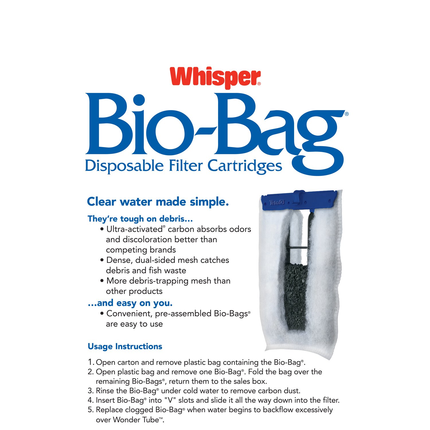 Tetra Whisper Bio-Bag Cartridge (3 Pack), Large