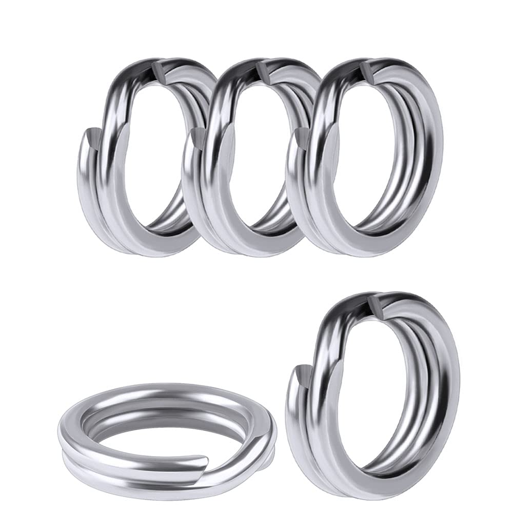 Tsurpcao 300pcs Stainless Steel Fishing Split Rings, High Strength Heavy Duty Fishing Lures Ring, Lure Tackle Connector