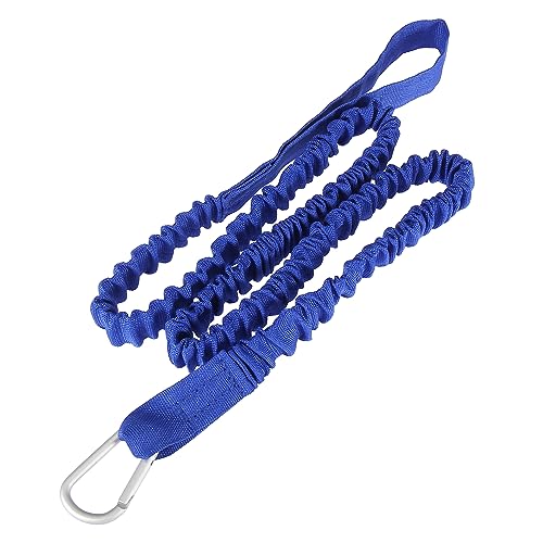 X AUTOHAUX 2pcs 37" Blue Kayak Paddle Leash Elastic Rowing Boat Paddle Leash Safety Tool Stand Up Paddle Board Kayak Accessories