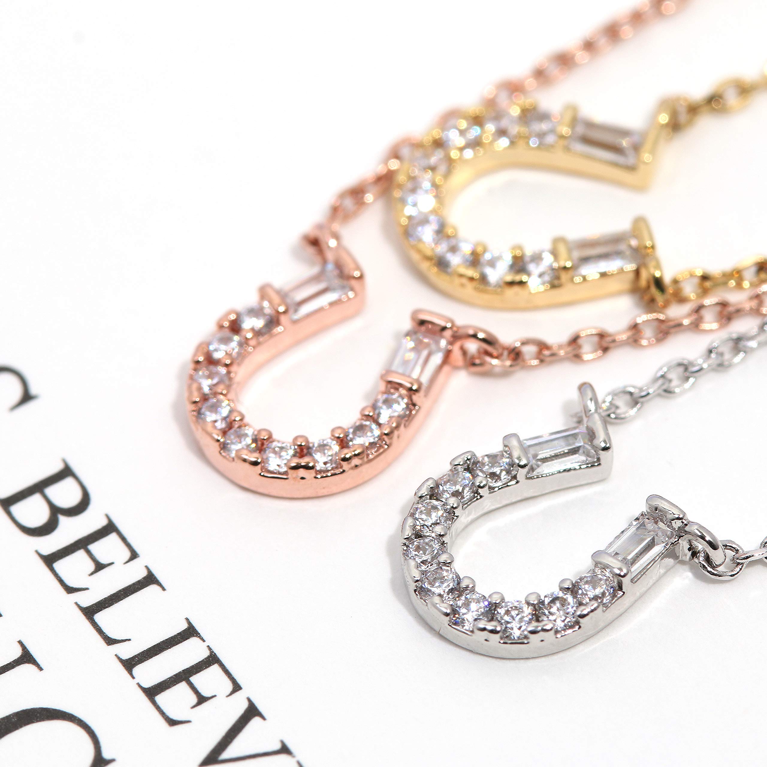 Soulink Sparkling Lucky Horseshoe Necklace (Yellow Gold)