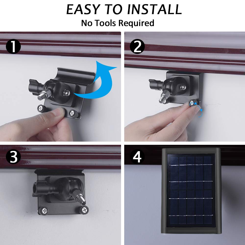 Vinyl Siding Clips for Ring Solar Panle - by TIUIHU - Compatible with Any Other Solar Panel with 1/4 Screw - Durable and Simple Install (Black)