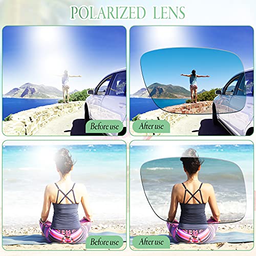 Weewooday 10 Pieces Polarized Clip-on Sunglasses Rimless Sunglasses for Women Men (Bright Colors,Large)