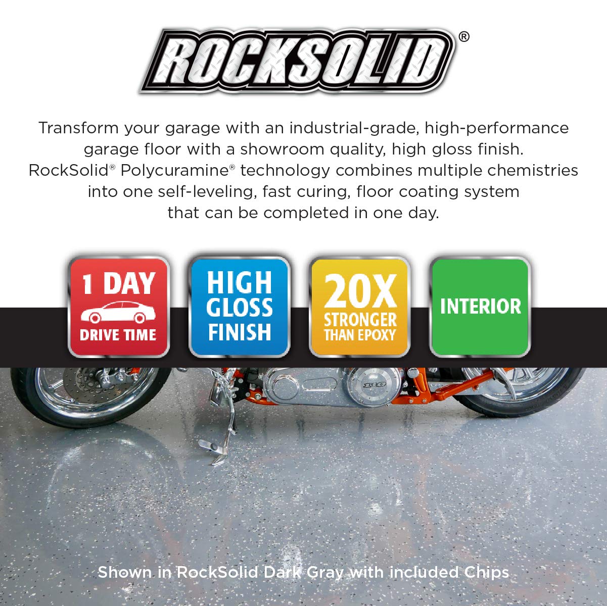 Rust-Oleum 60007 Rocksolid Polycuramine Garage Floor Coating, Tan, 1 Car Kit