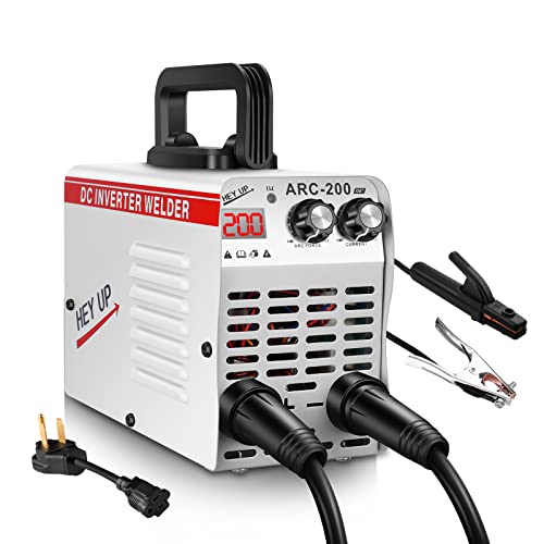 Stick Welder,110V/220V Dual Voltage 200Amp ARC Welding Machine IGBT Inverter Portable Lightweight DC Welder LCD Display for Beginner with Electrode Holder Clamps Welder