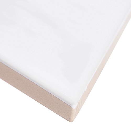 Siene Triangle White 5 in. x 4 in. Glossy Ceramic Backsplash, Kitchen, Bathroom Wall Tile Sample