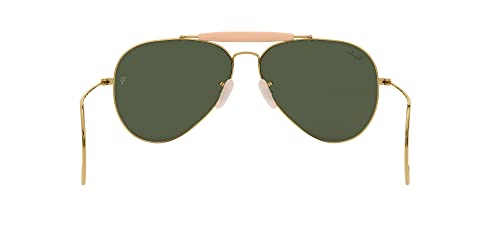 Ray-Ban RB3030 Outdoorsman I Aviator Sunglasses, Shiny Gold/G-15 Green, 58 mm
