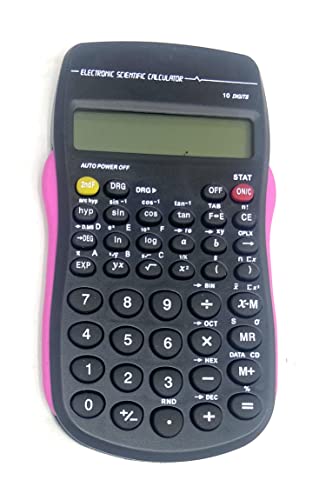 trims JOT Scientific Calculator 10 Digit 56 Functions (Black and Pink Trim)
