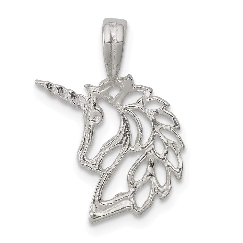 Saris and Things 925 Sterling Silver Unicorn Charm Pendant